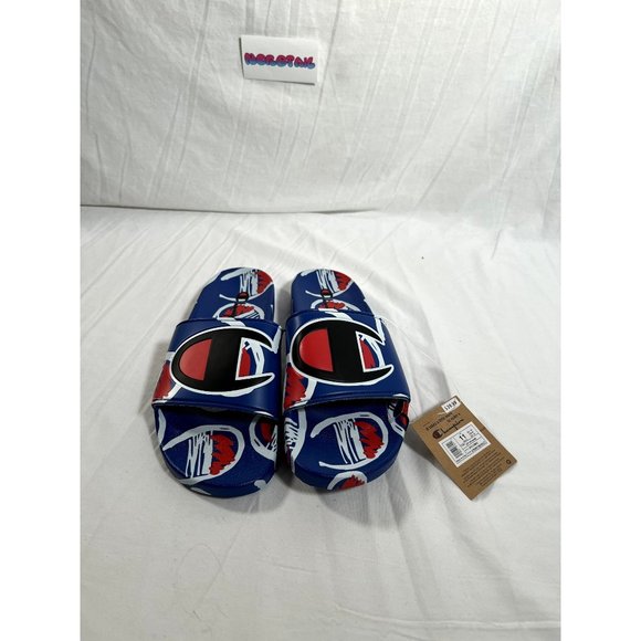 Champion | Shoes | Champion Ipo Comic Slides Mens 1 Blue Athletic ...